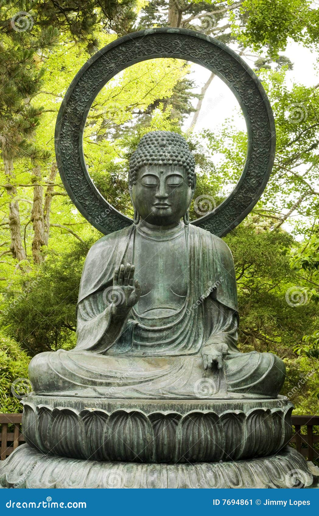 Statue of Buddha with Trees in Background Stock Image - Image of budda ...