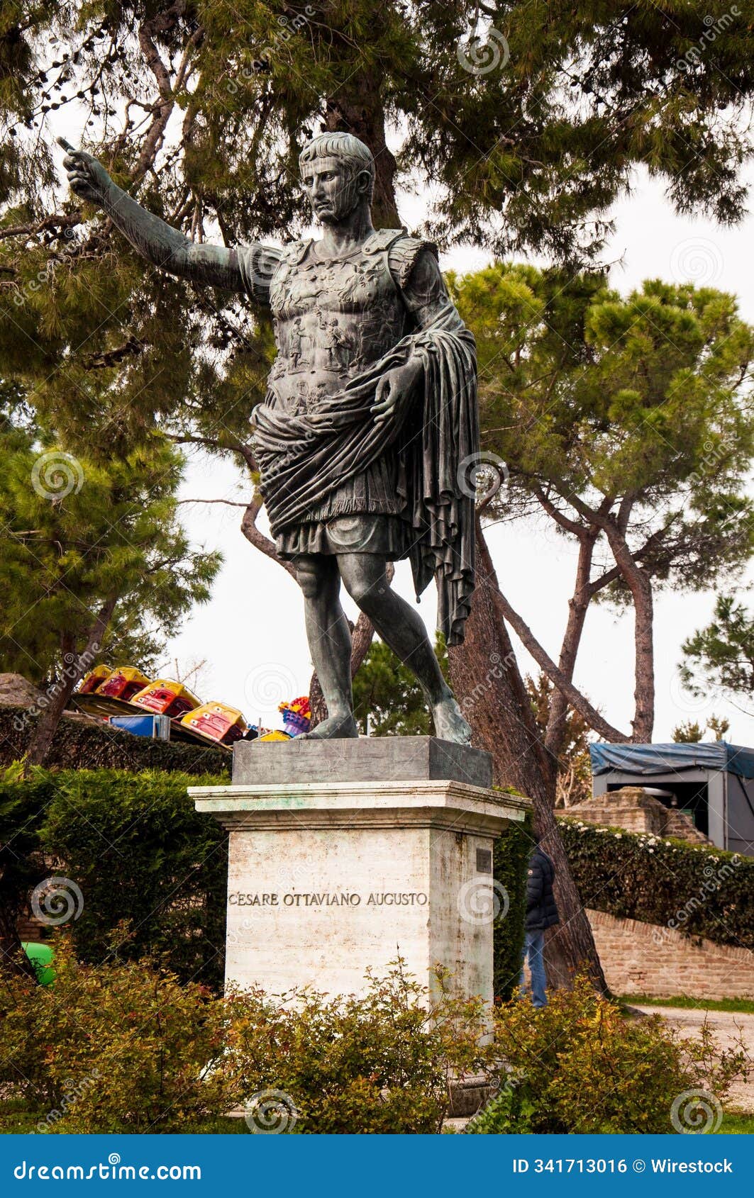 Statue of Caesar Augustus in Rome Park. Stock Photo - Image of famous ...