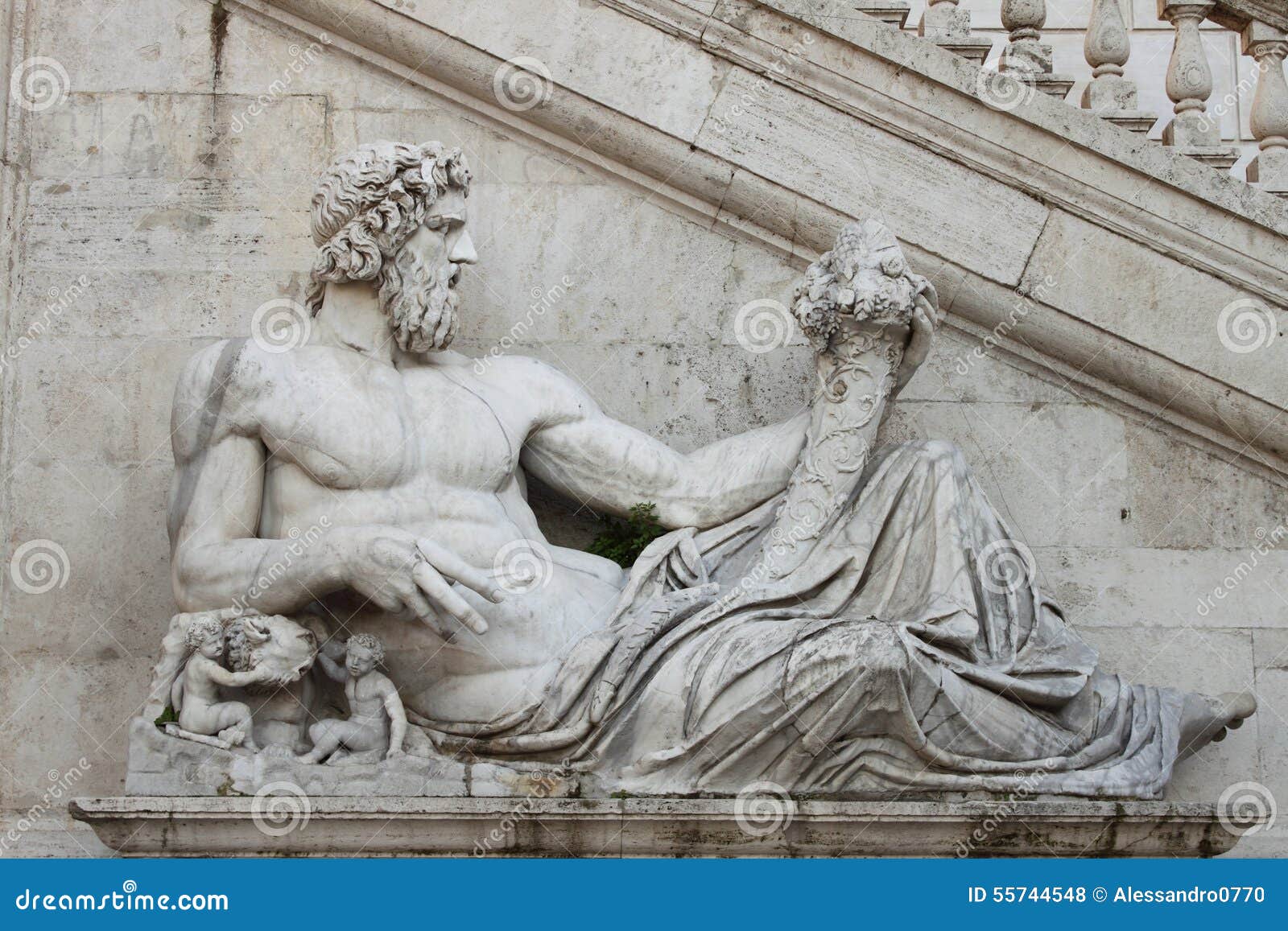 Statue in Campidoglio Square, Rome Stock Photo - Image of attraction ...