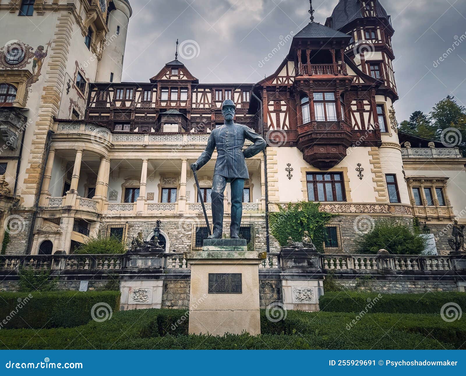 The Statue of Carol 1 First King of Romania, in Front of Peles Castle ...