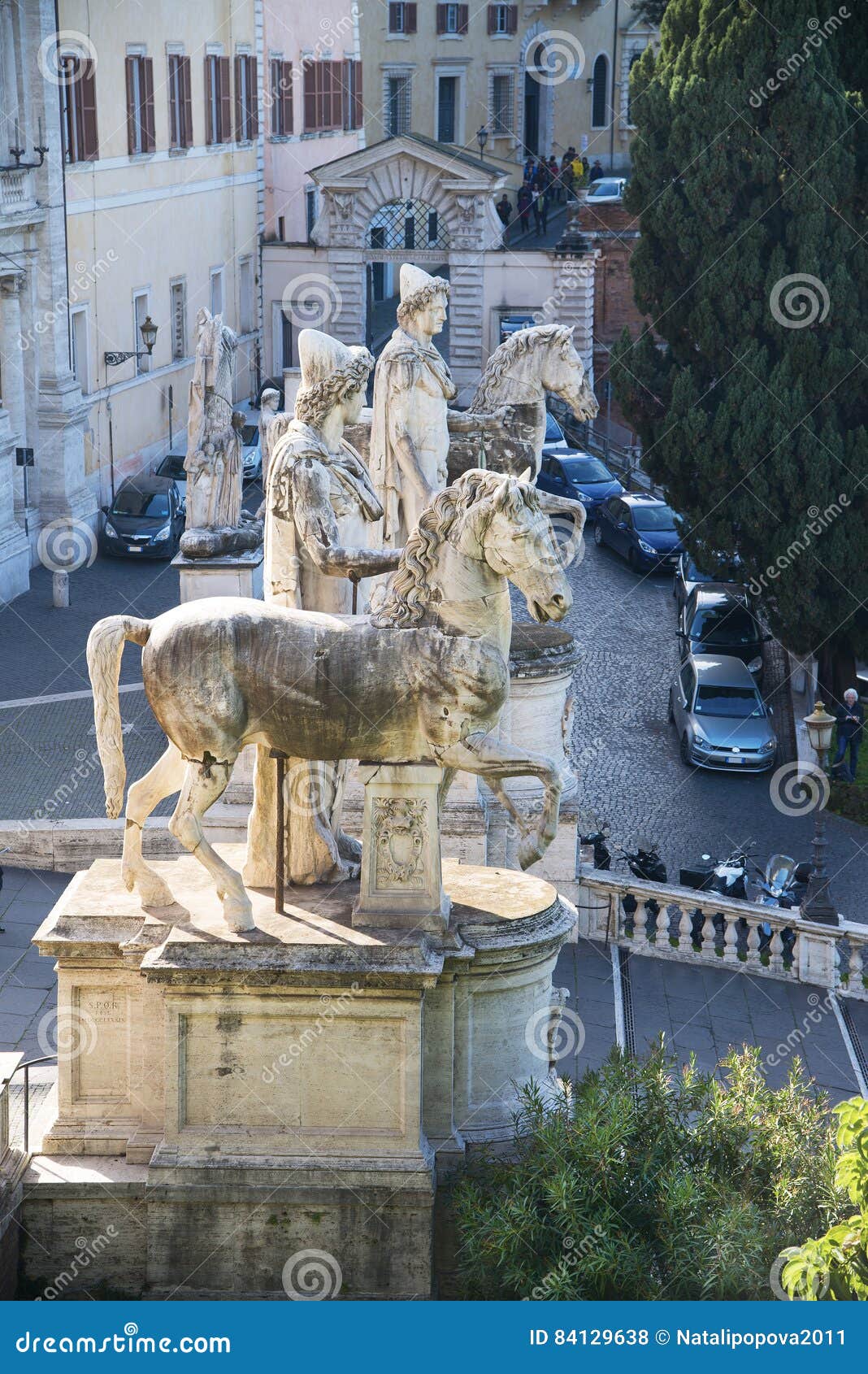 Statue of Castor with a Horse in Front of the Capitol Square, Rome ...