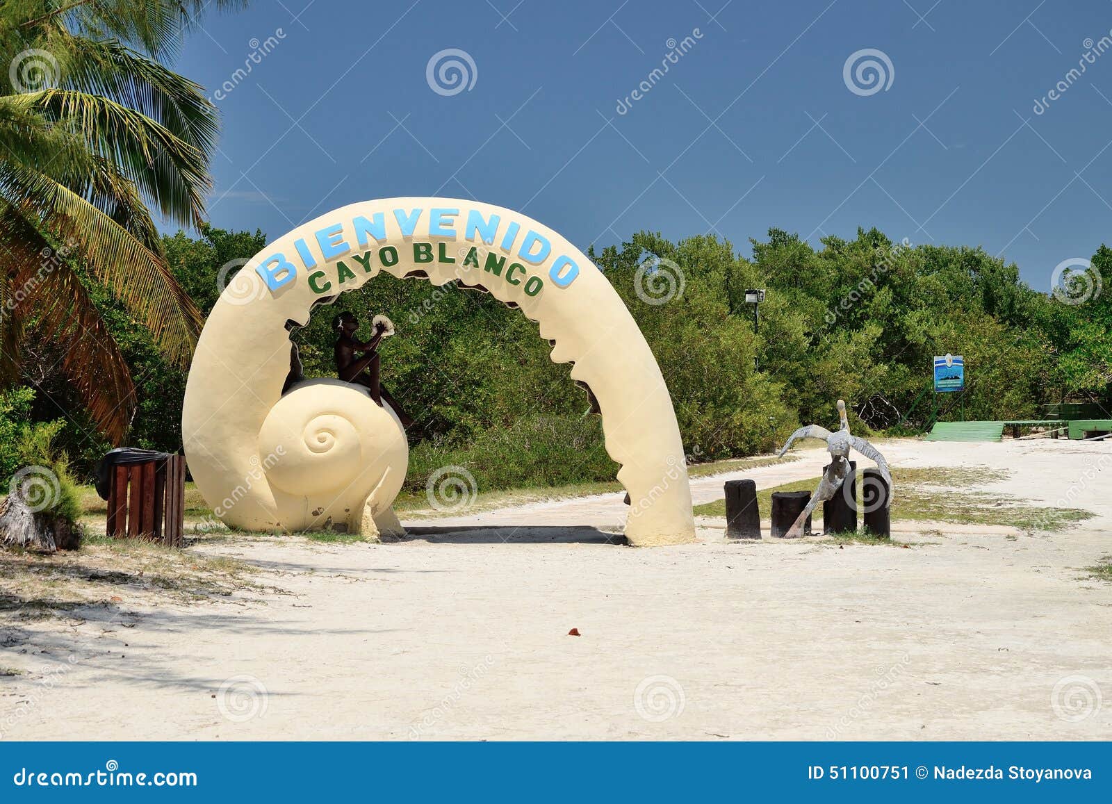 A Statue in Cayo Blanco at Cuba Stock Image - Image of marine, calm ...