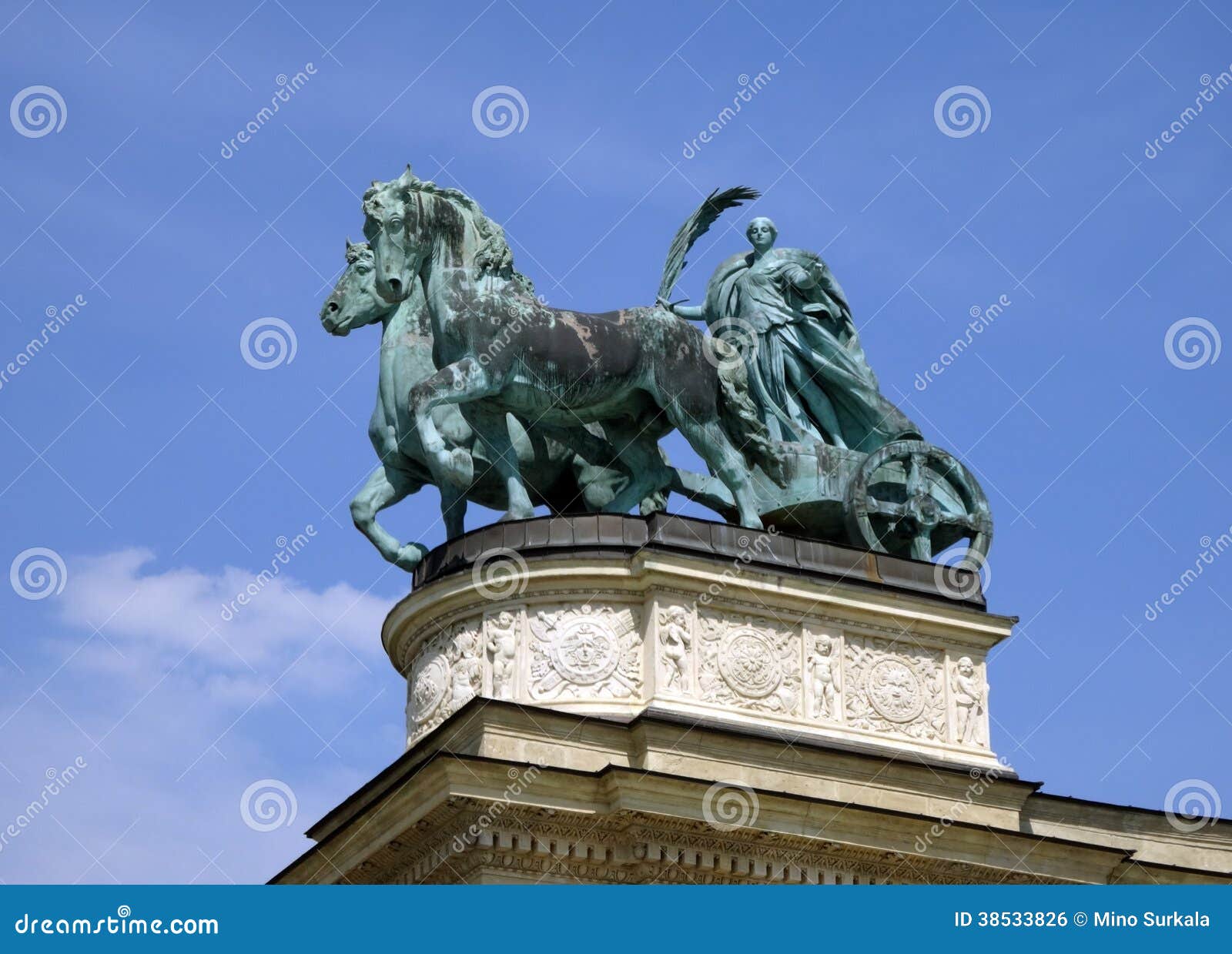 Statue of Chariot on a Heroes Square Stock Photo - Image of famous ...