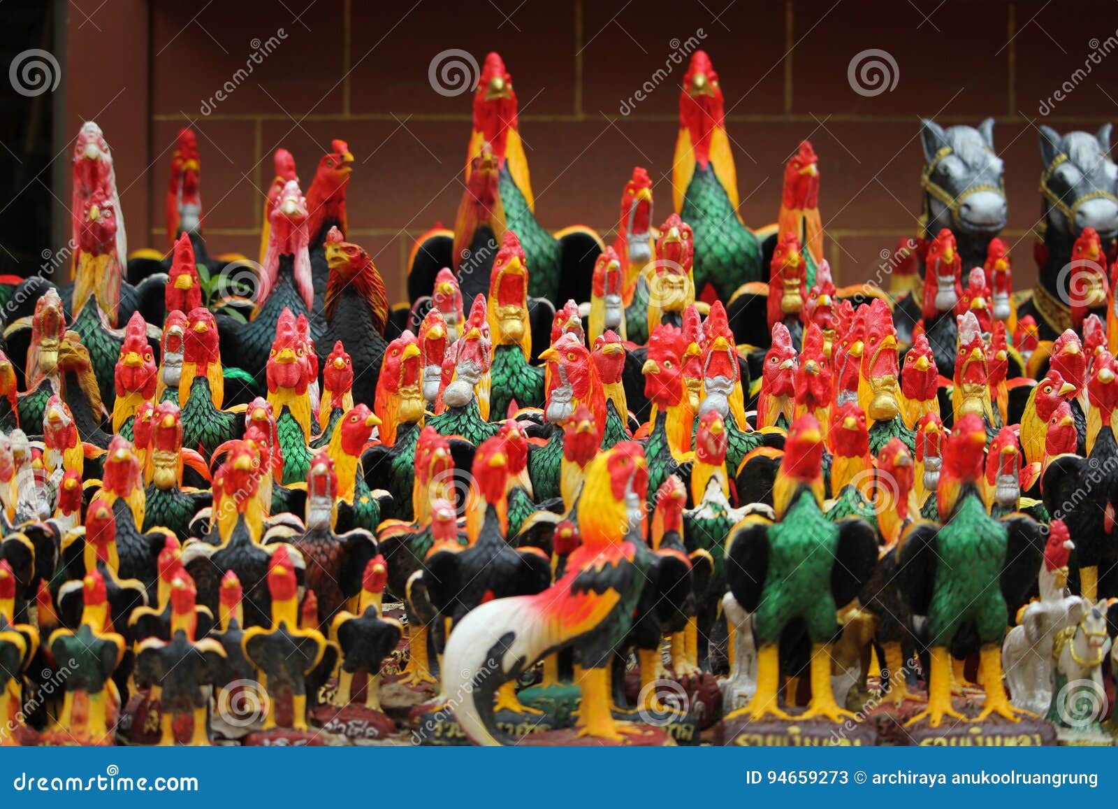 Statue of the chicken stock image. Image of ceramic, desert - 94659273