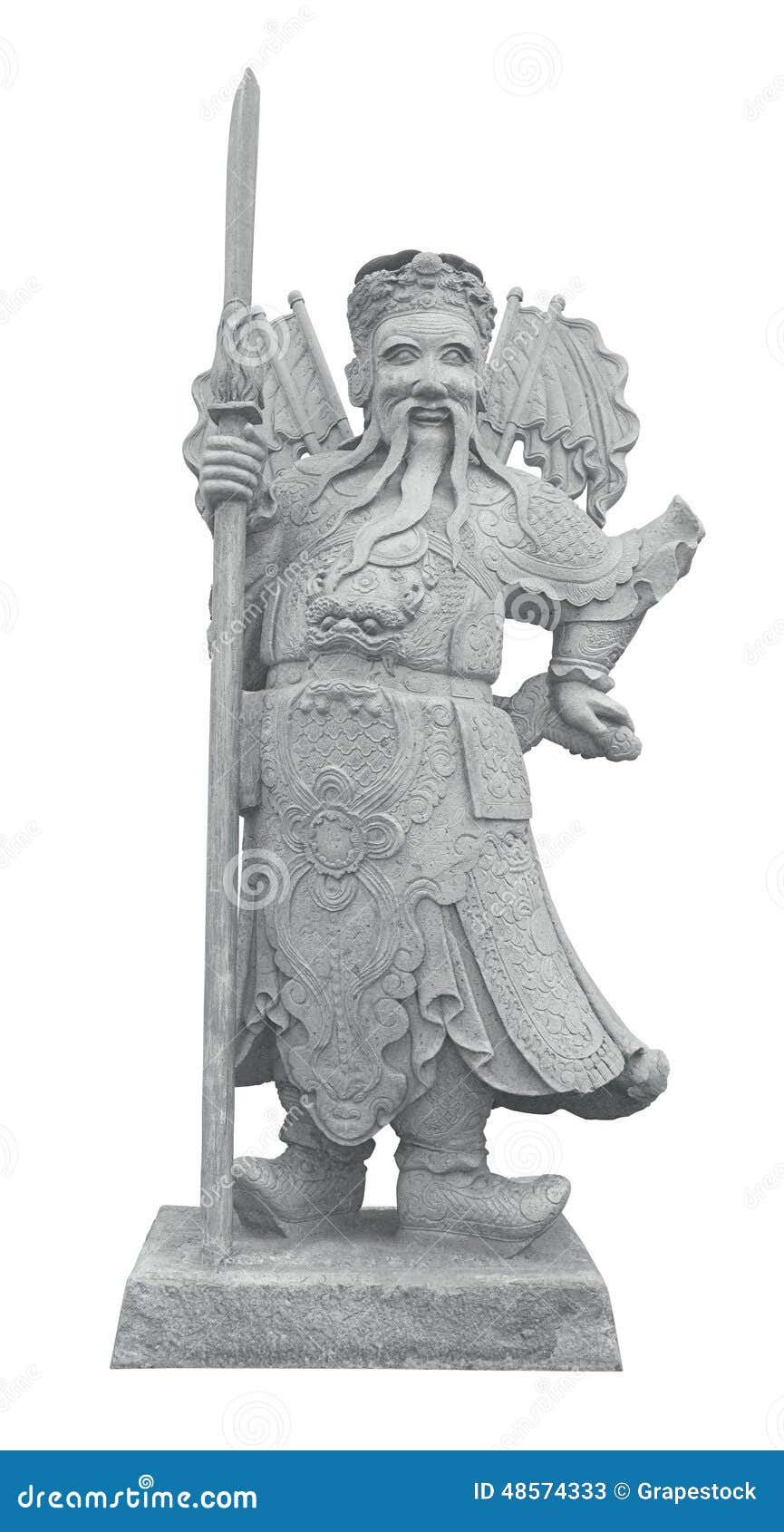 Statue of Chinese Guard, Safety Symbol Stock Image - Image of sculpture ...