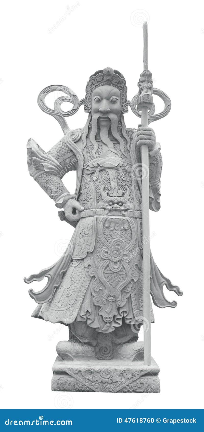 Statue of Chinese Guards Isolated on White Stock Photo - Image of east ...