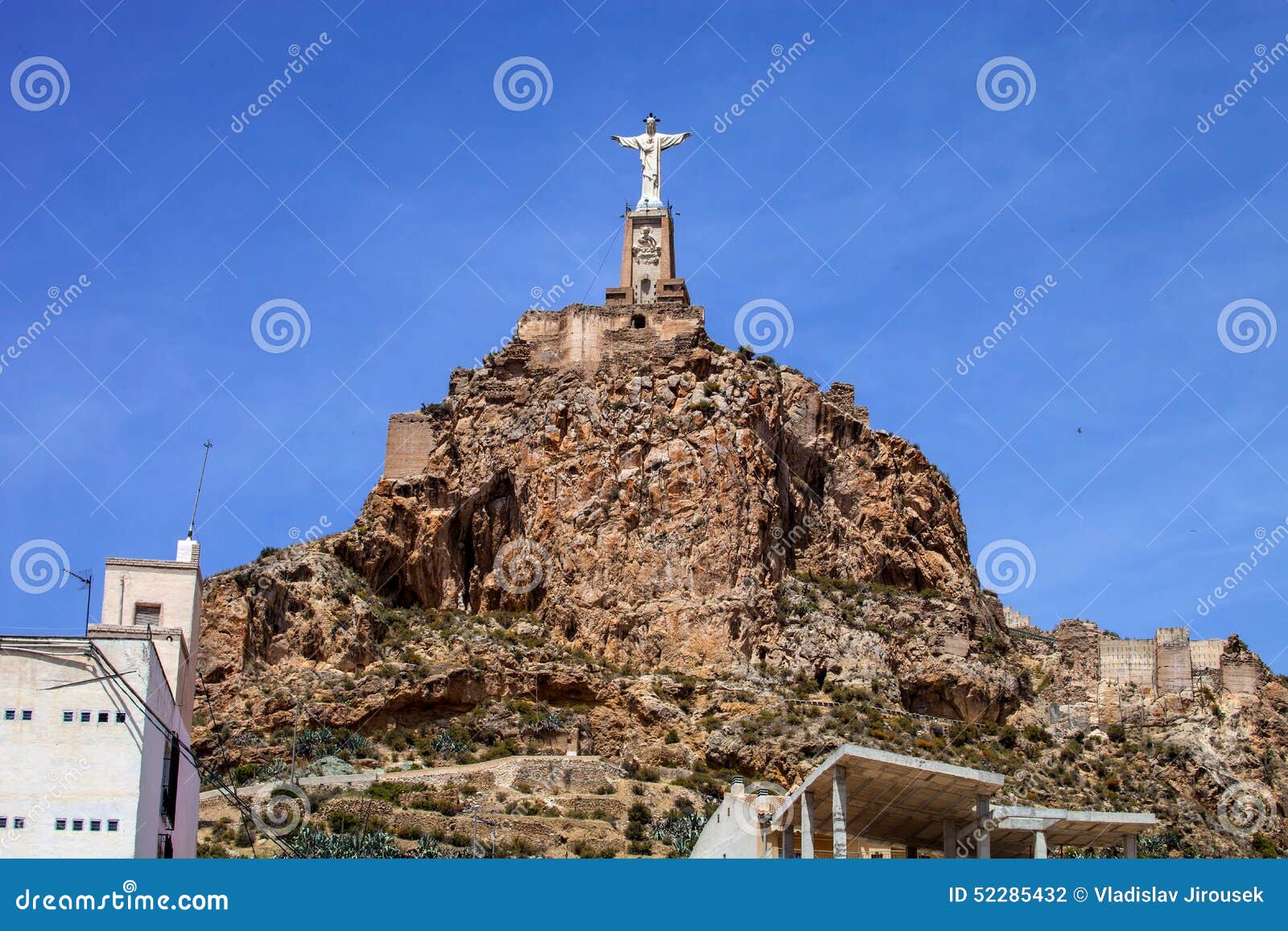 Statue of Christ the Large Rock, Spain Stock Photo - Image of sculpture ...