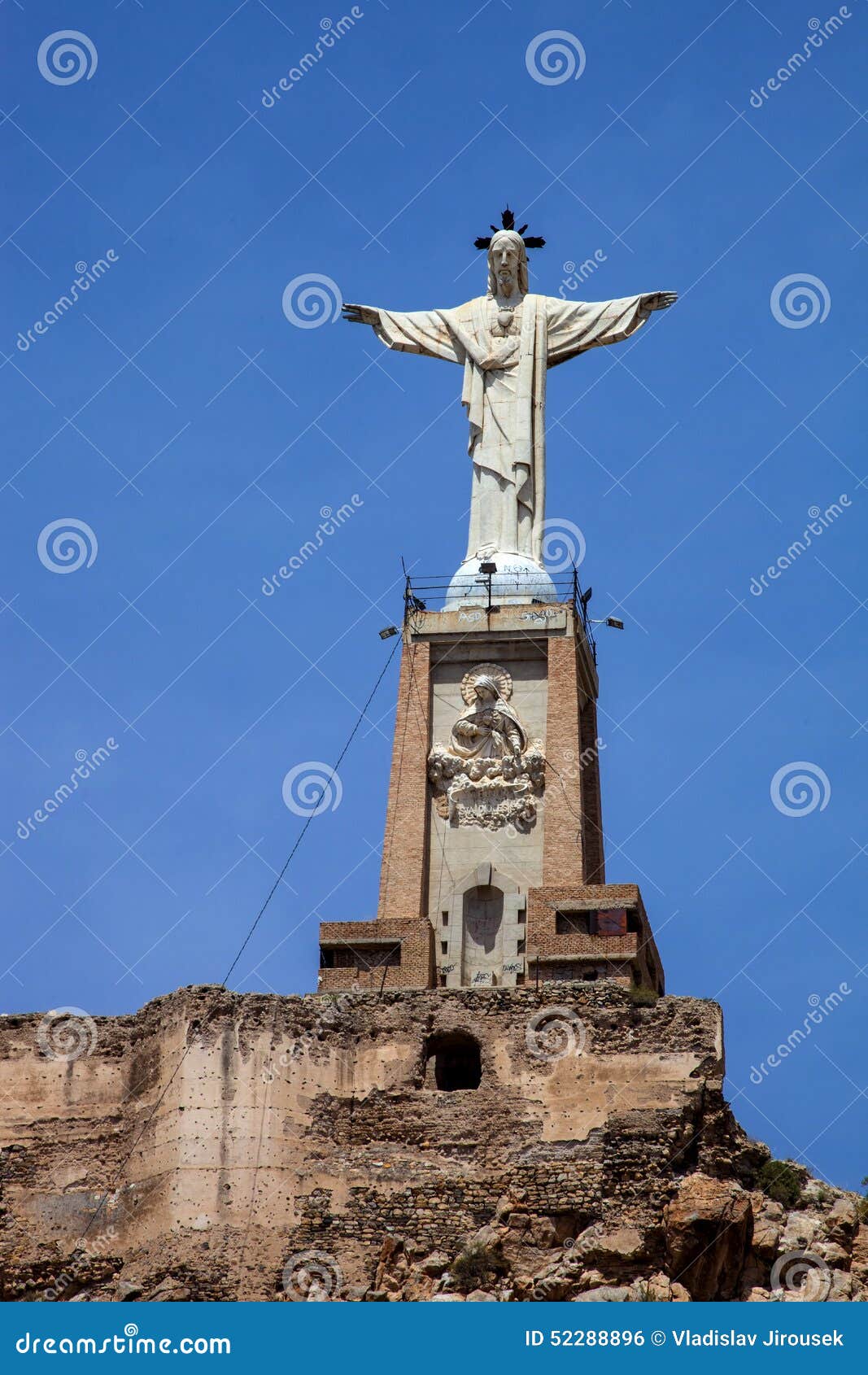 Statue of Christ the Large Rock, Spain Stock Photo - Image of barcelona ...