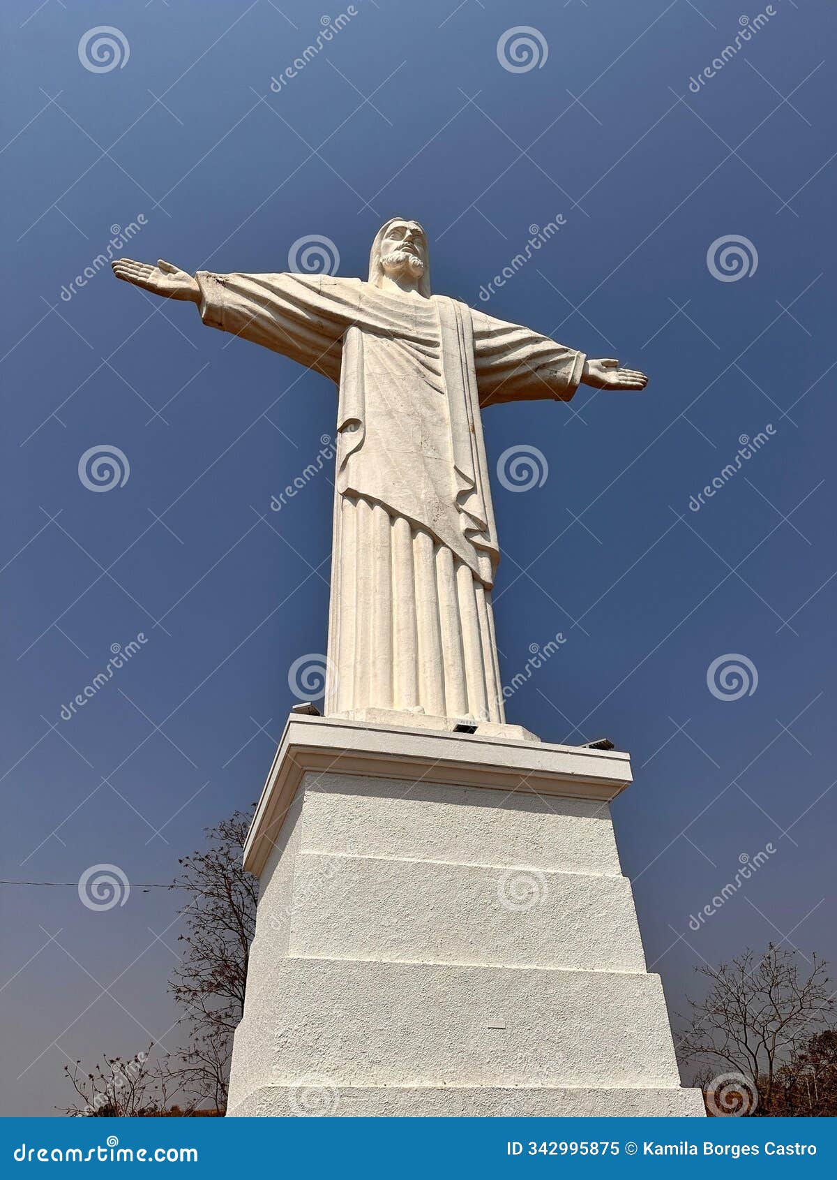 Statue of Christ the Redeemer on a Mountain Stock Image - Image of ...