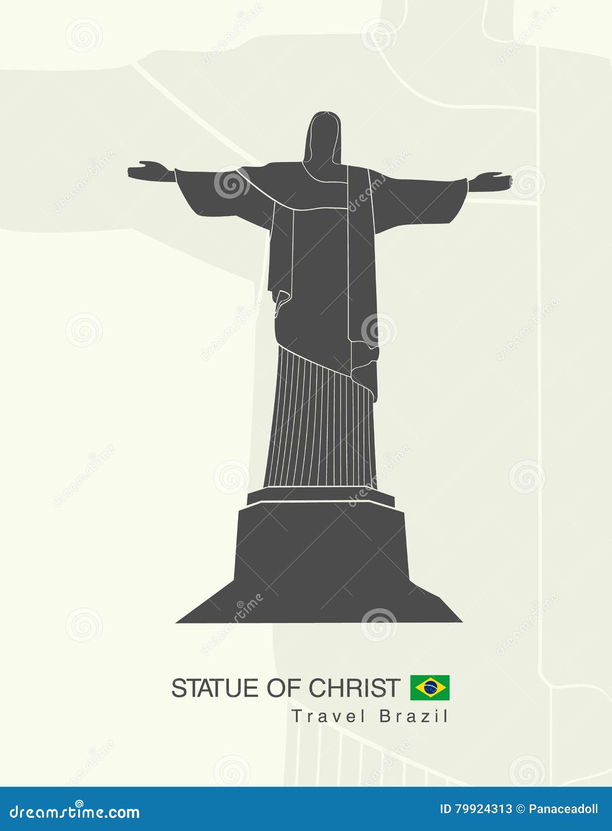 Statue Of Christ Redeemer Icon, Cartoon Style | CartoonDealer.com #81640123