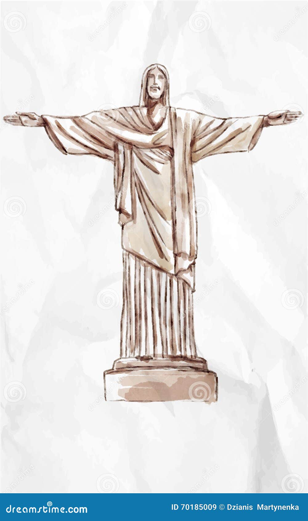 The statue of christ stock vector. Illustration of world - 70185009