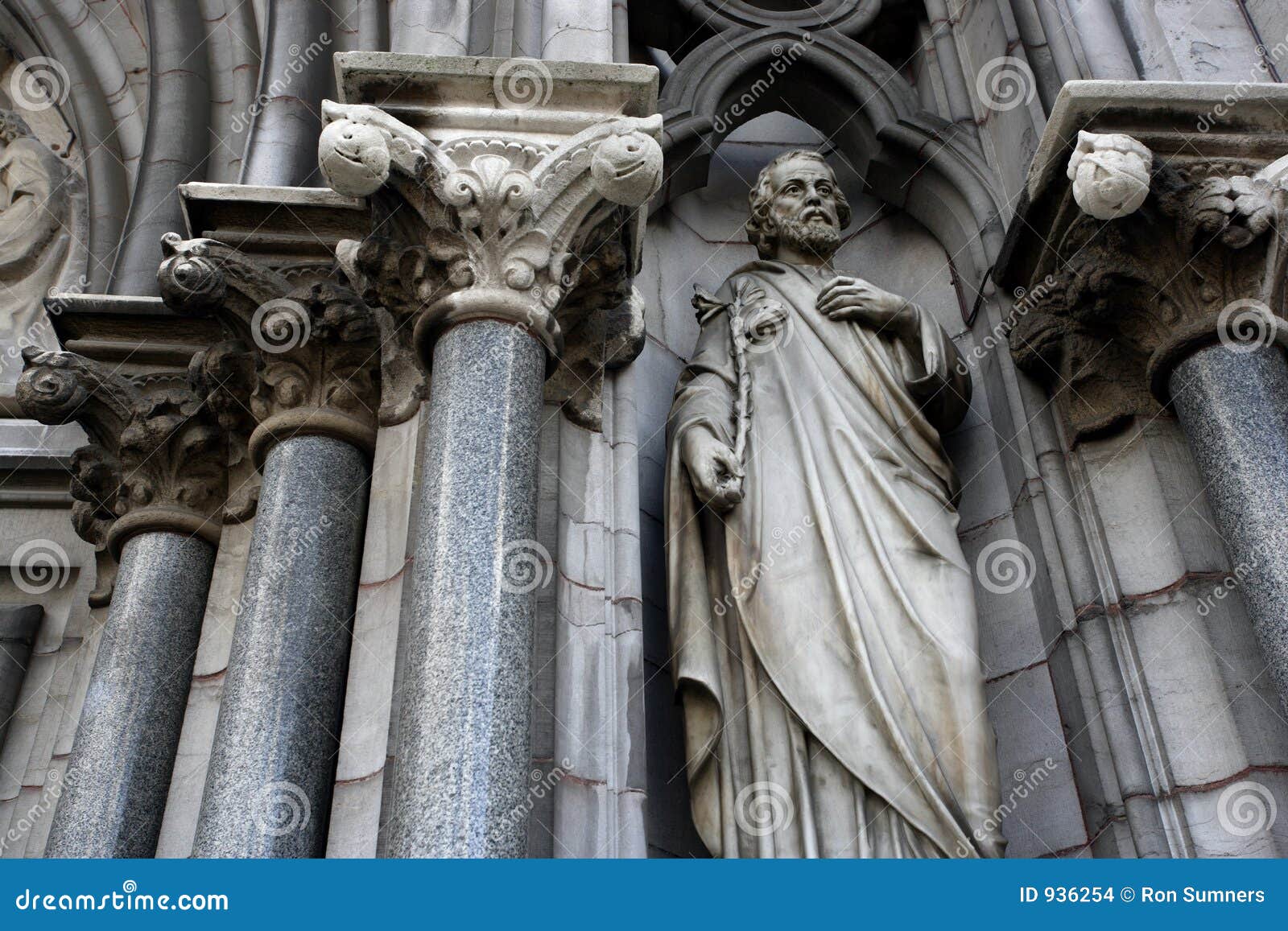 Statue on church exterior stock photo. Image of stonework - 936254