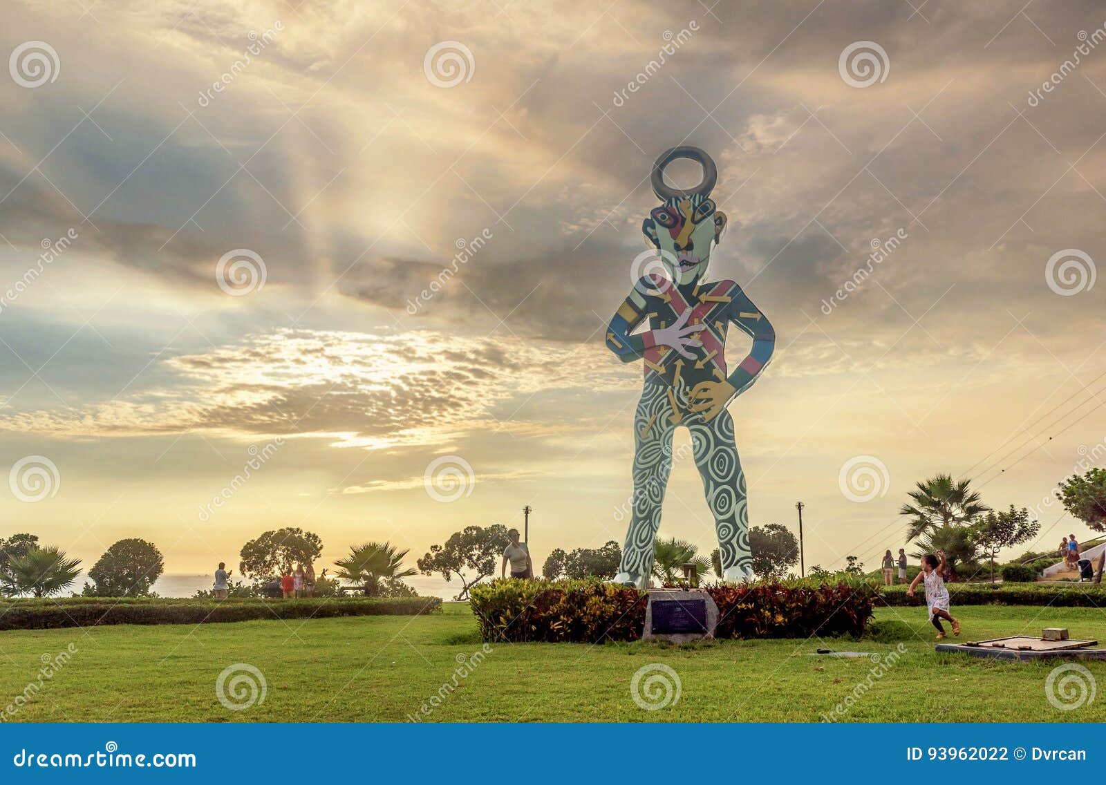 Statue on the Coast of Miraflores in Lima, Peru Editorial Photography ...
