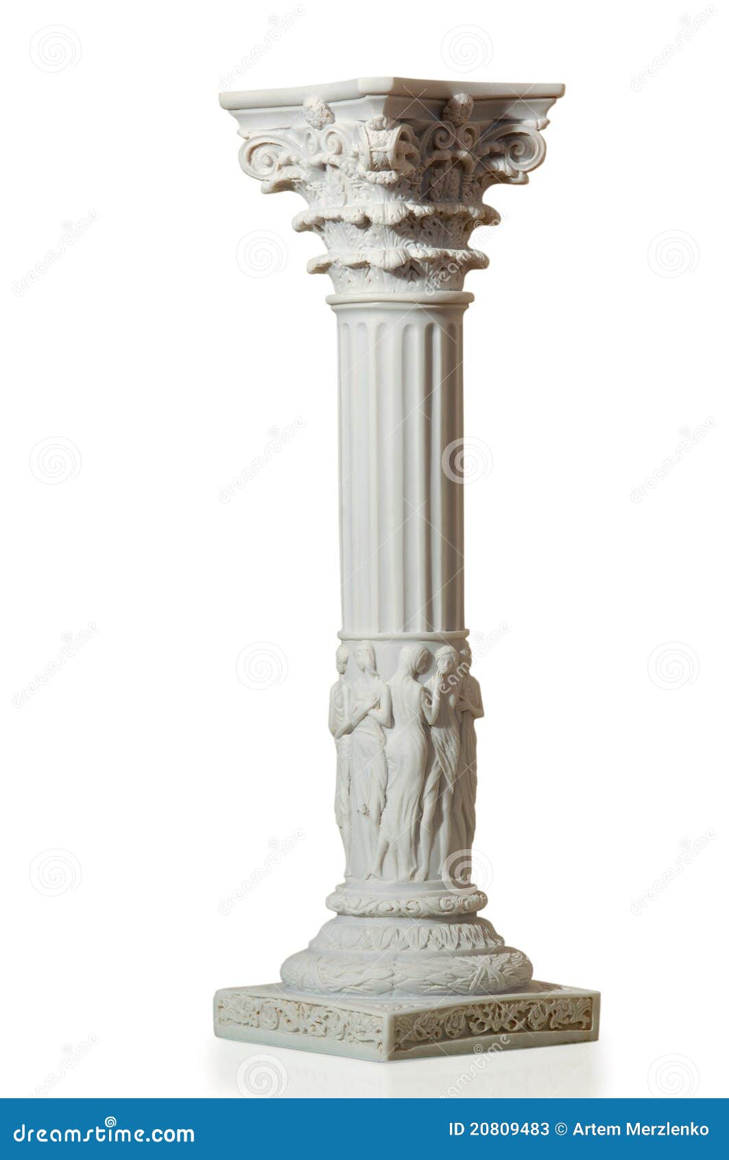 Statue of Columns in Greek Style Stock Image - Image of object, white ...