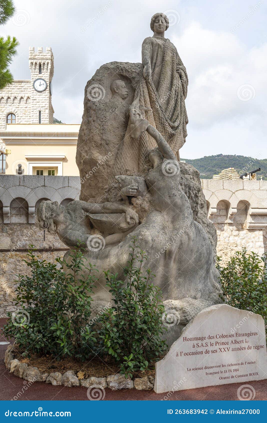 Statue by Constant Roux in Front of the Princely Palace, Monaco ...
