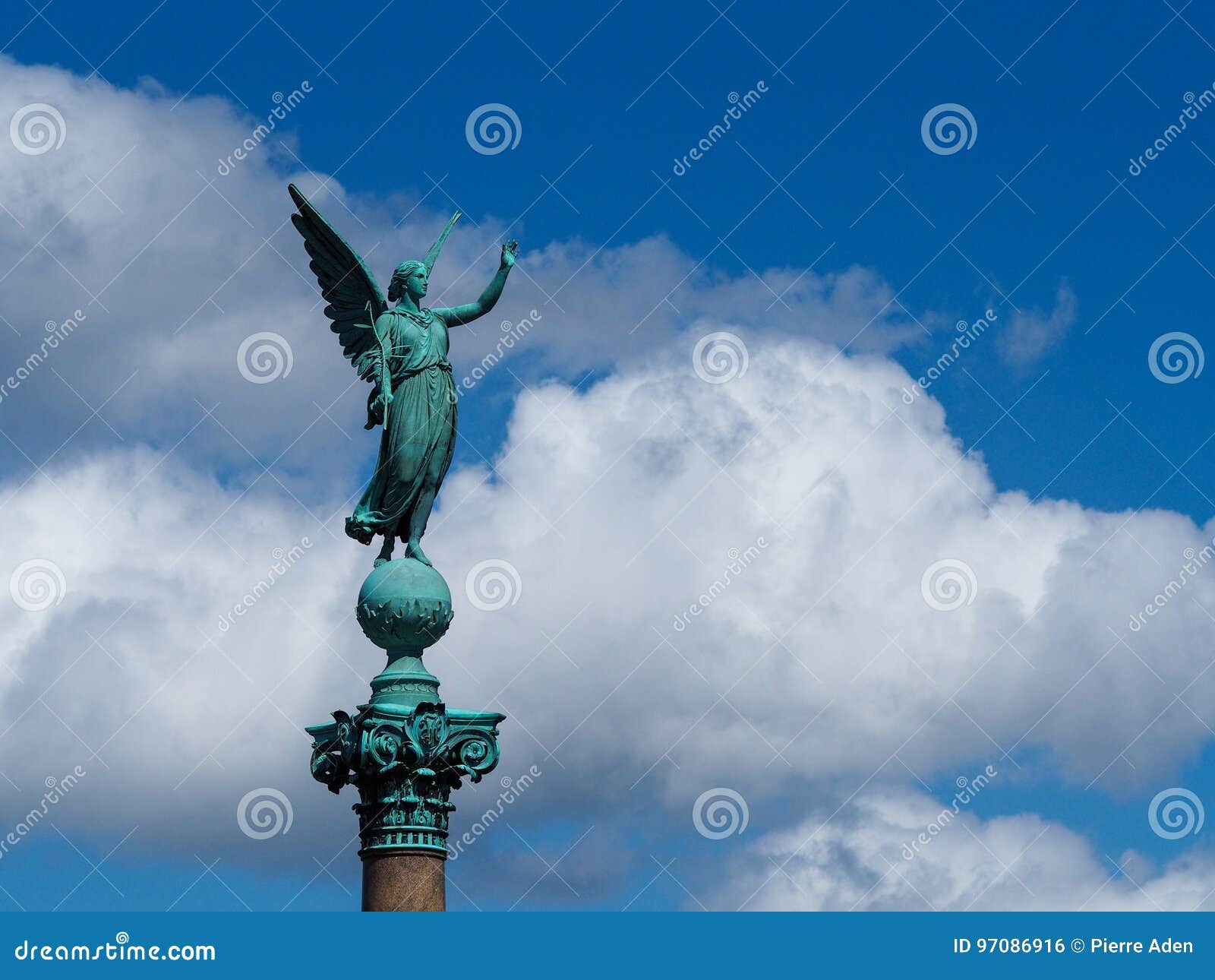 Statue in Copenhagen stock photo. Image of marble, flower - 97086916