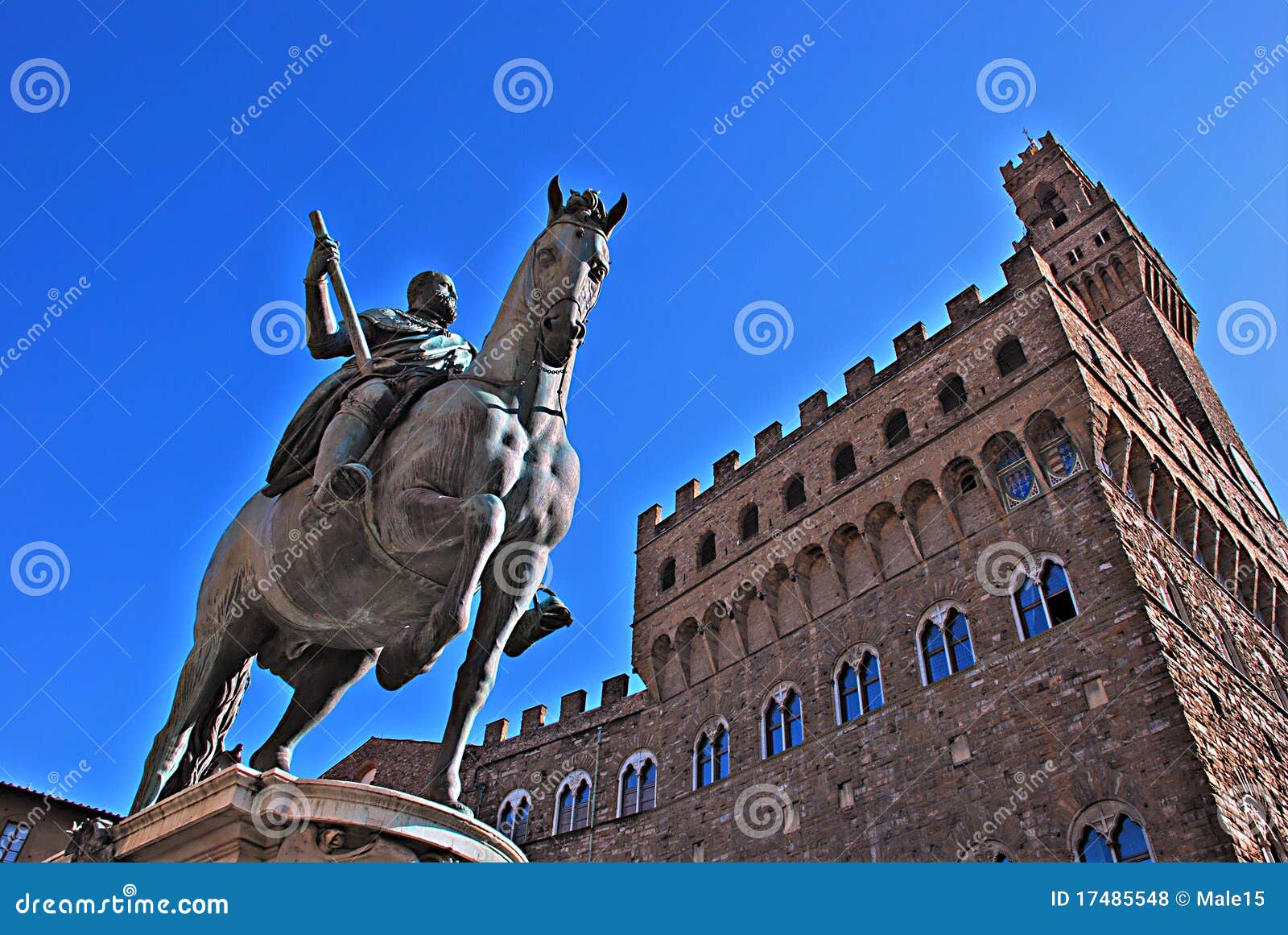 Statue Of Cosimo I De Medici In Front Of Palazzo Della Carovana Built ...