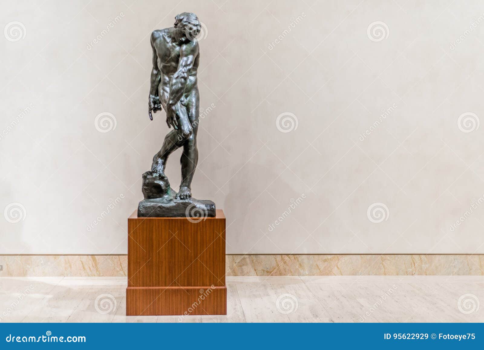 Statue D'Auguste Rodin Bronze, Adam Image stock éditorial - Image du ...