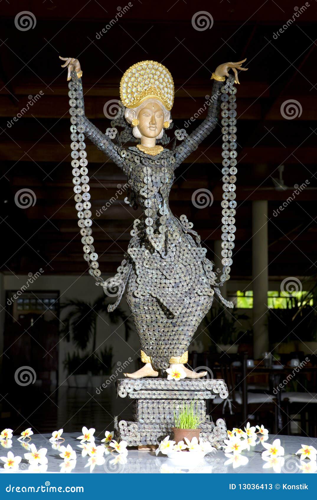 Statue of dancer of coins stock image. Image of mystic - 13036413