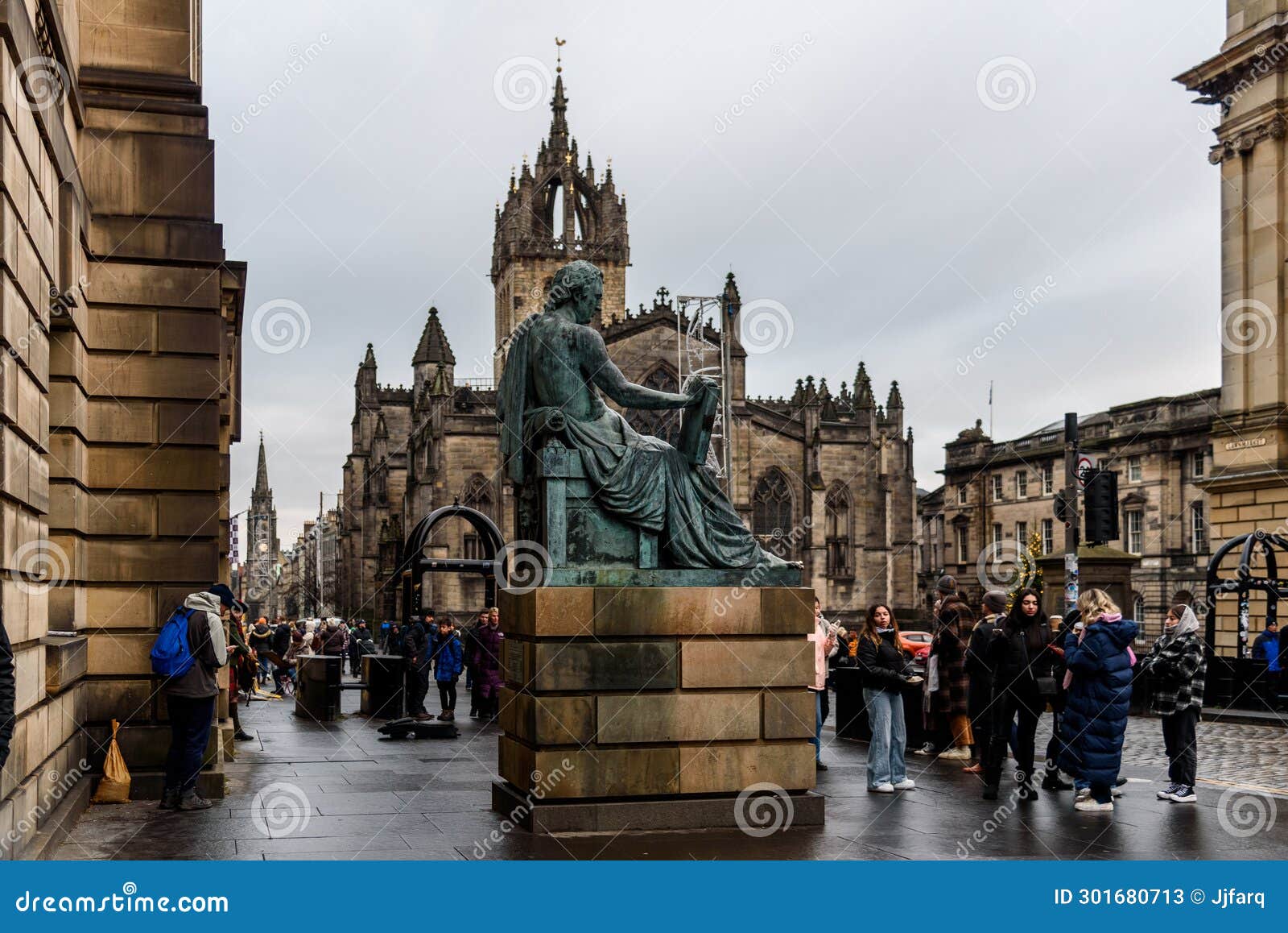 Statue of David Hume in the Royal Mile in Edinburgh Editorial Stock ...