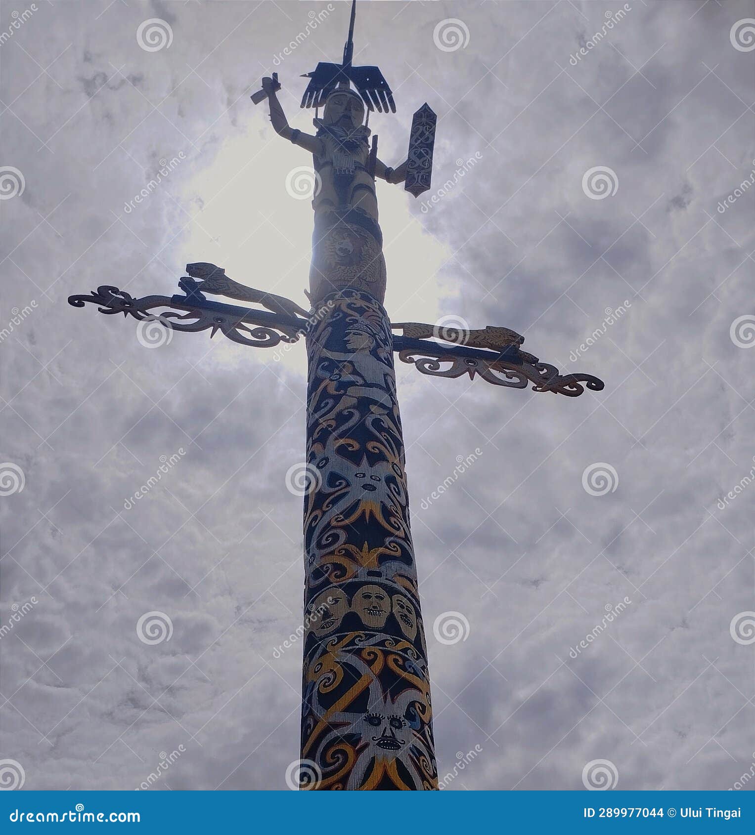 Statue of the Dayak War Commader Stock Photo - Image of tribe, dayak ...