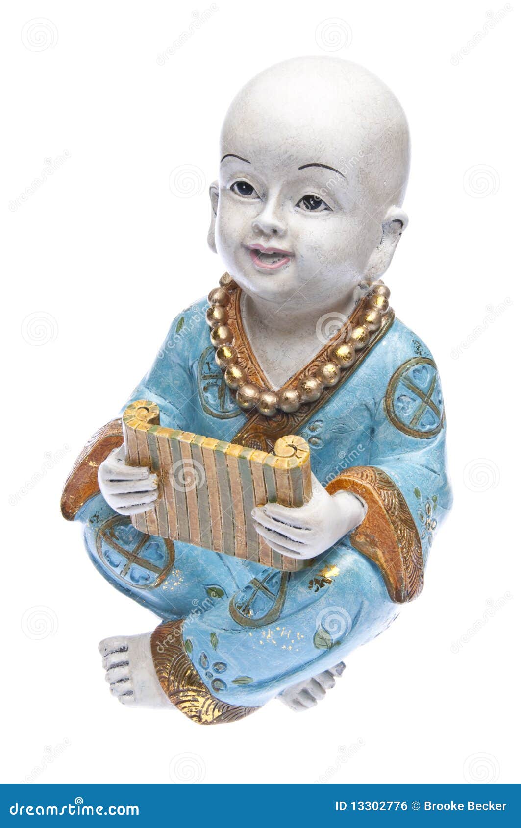 Statue de moine d'enfant photo stock. Image of pieds - 13302776