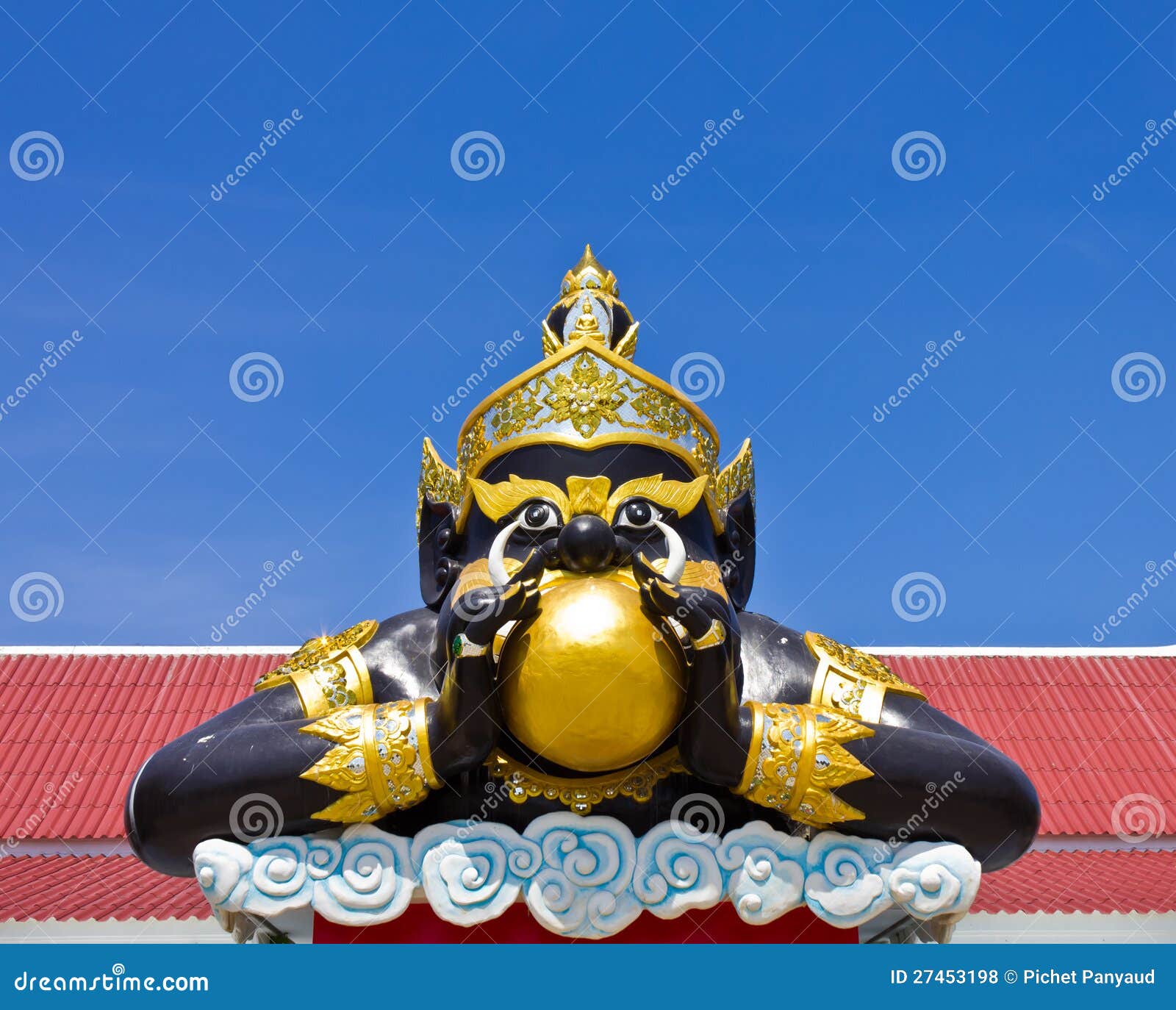Statue de Phra Rahu photo stock. Image du culture, oriental - 27453198
