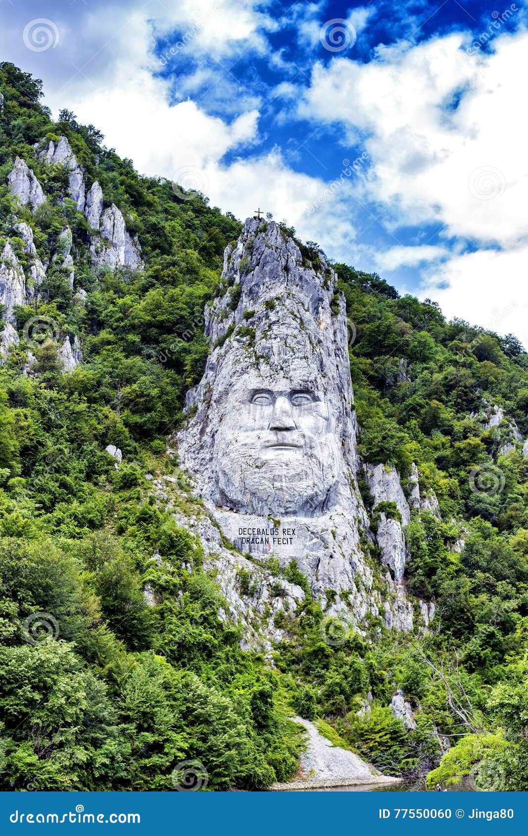 The Statue of Decebal Carved in the Mountain Stock Photo - Image of ...
