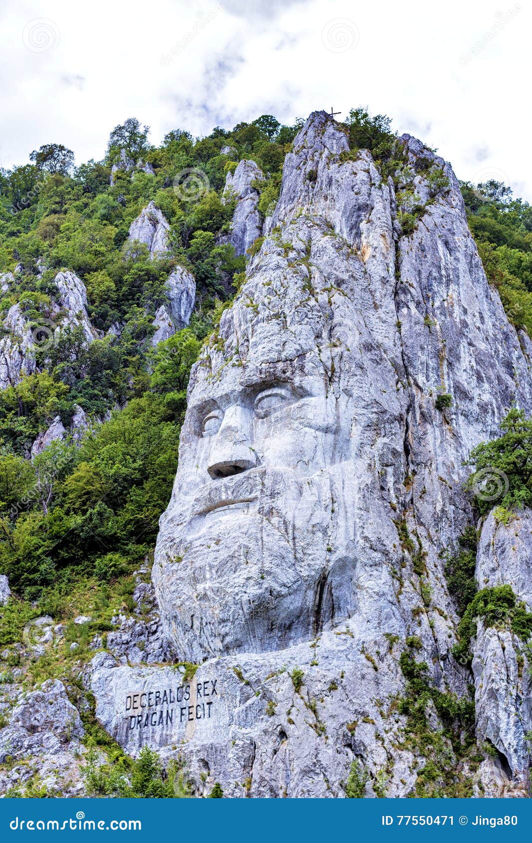The Statue of Decebal Carved in the Mountain Stock Image - Image of ...