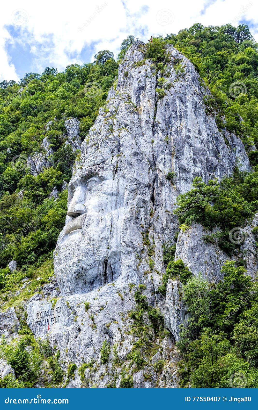 The Statue Of Decebal Carved In The Mountain. Decebal`s Head Carved In ...