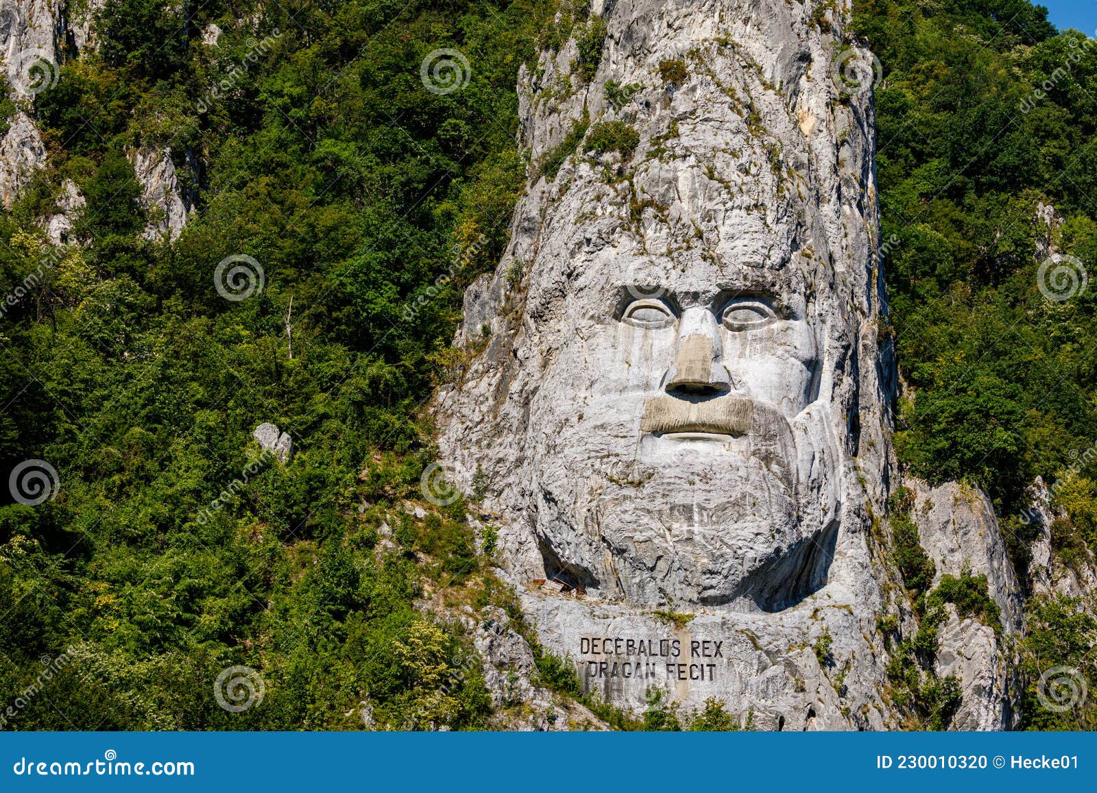 Statue of Decebal Rex at the Danube River in Romania Stock Photo ...