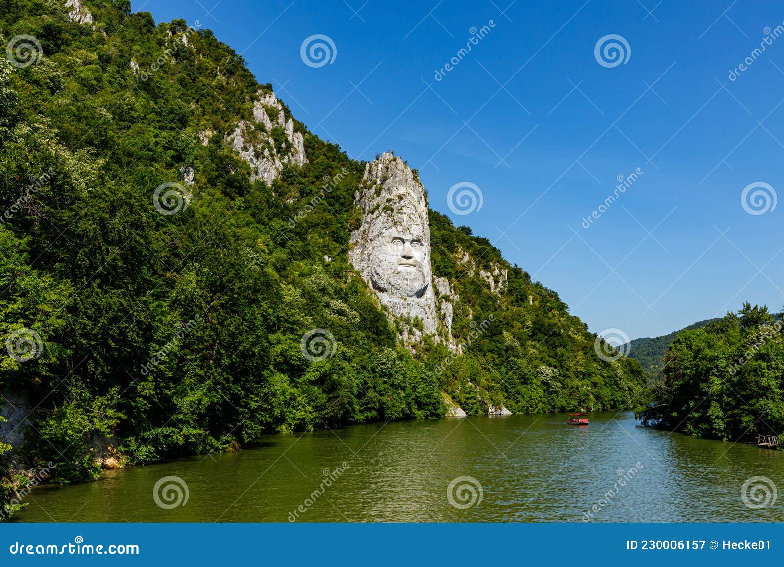 Statue of Decebal Rex at the Danube River in Romania Editorial ...