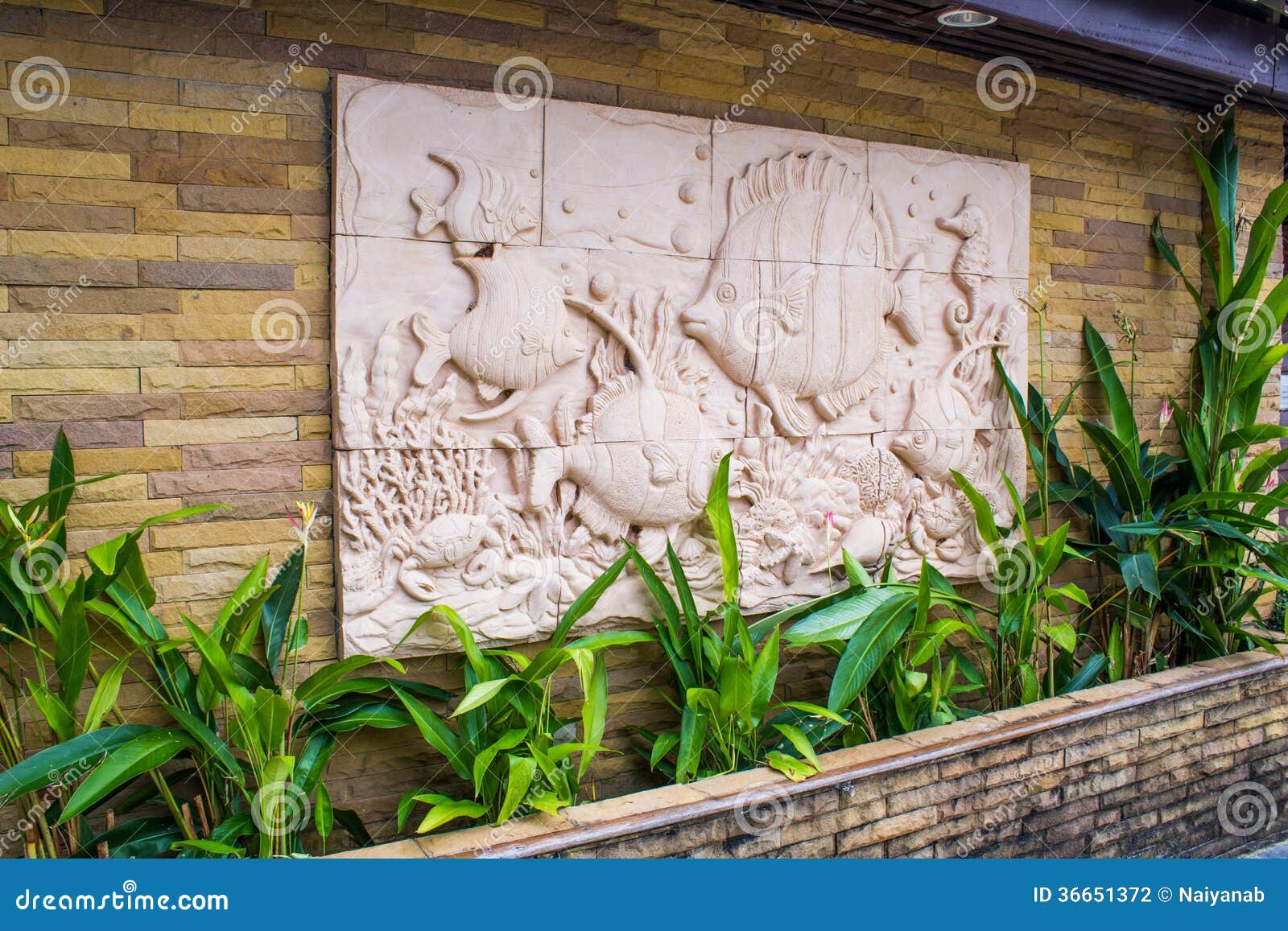 Statue decoration on wall stock photo. Image of beauty - 36651372