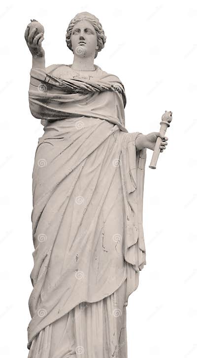 Statue of Demeter on White Background Stock Photo - Image of greek ...