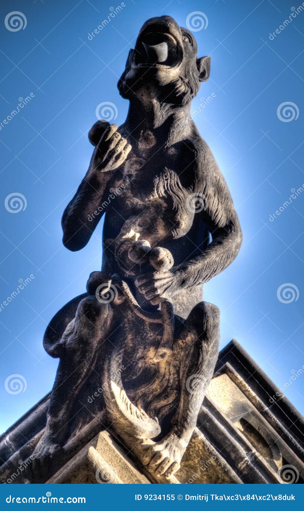 Statue demon stock image. Image of building, medieval - 9234155
