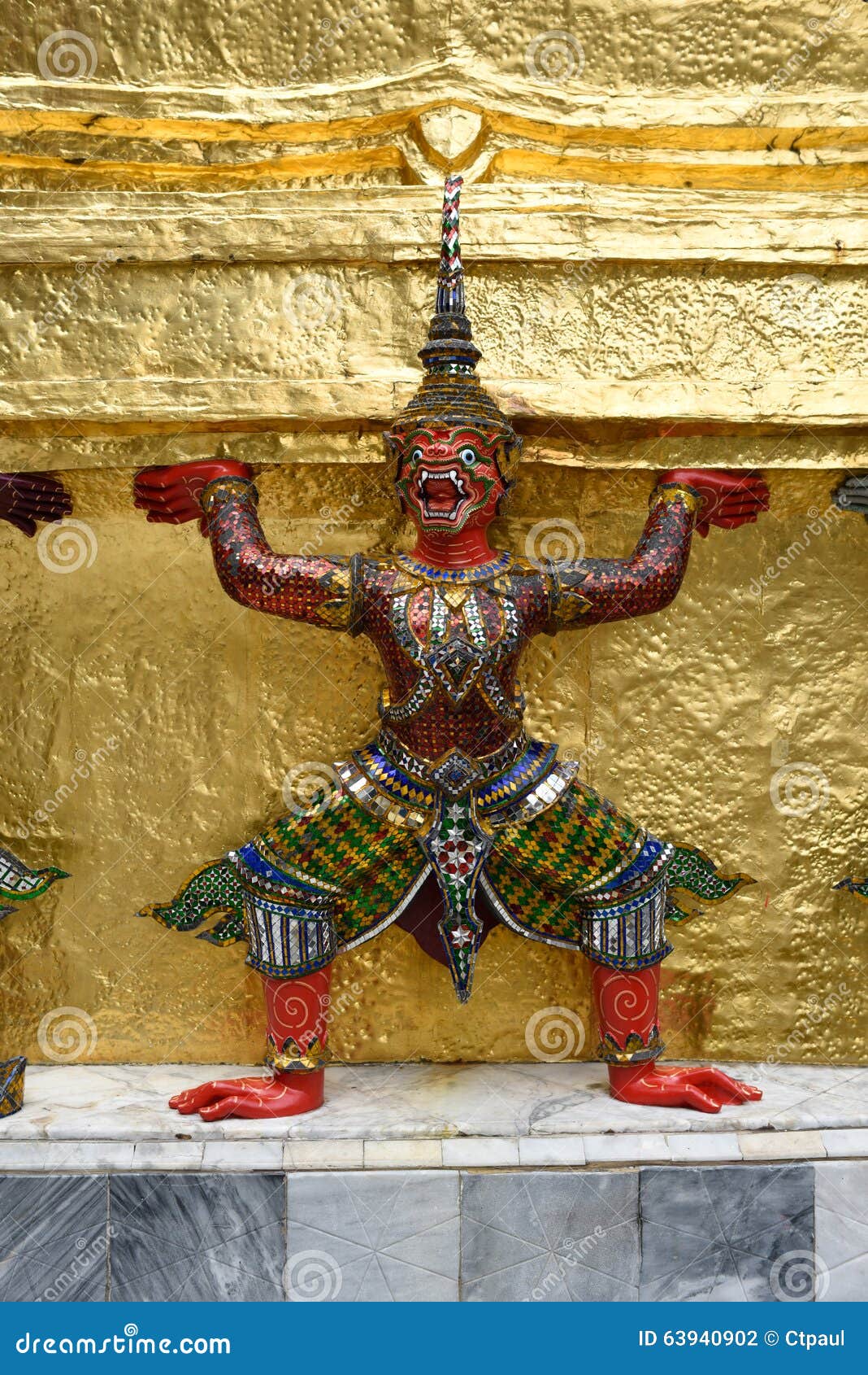 Statue stock photo. Image of dawn, ceramics, demon, buddhism - 63940902