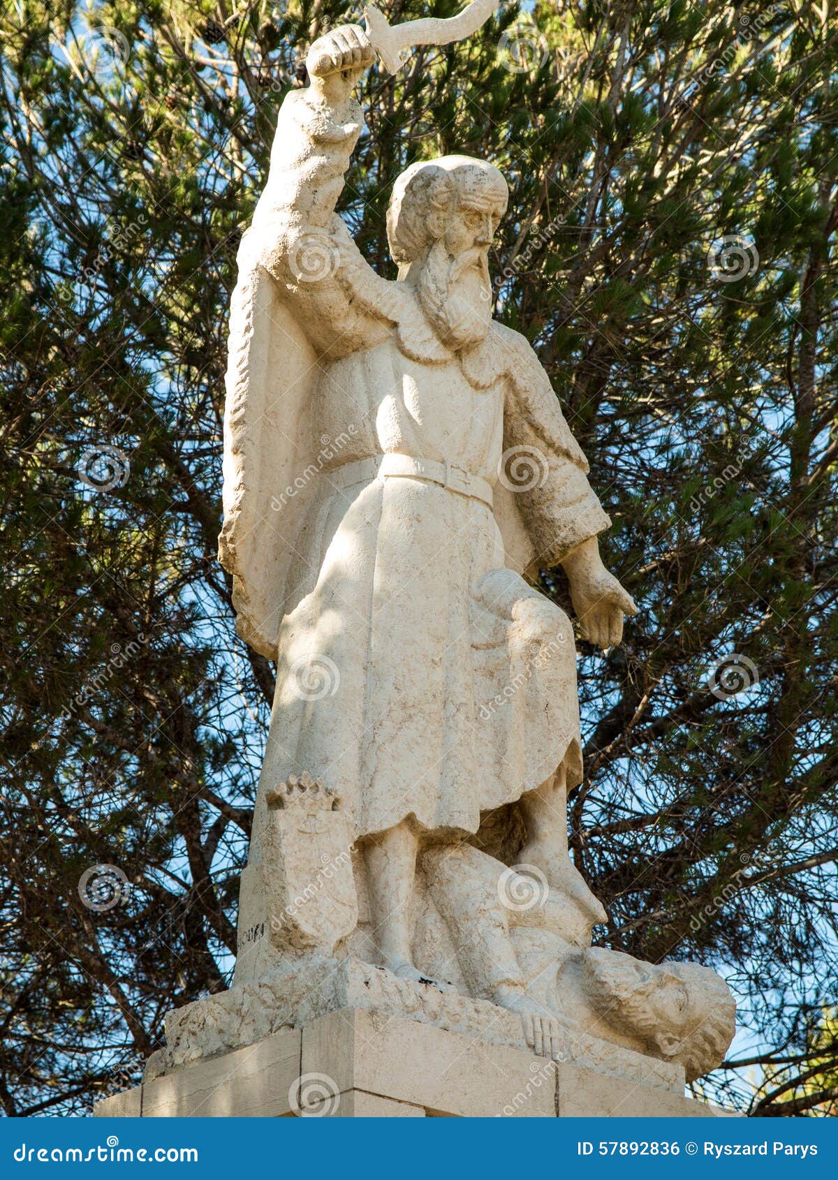Statue Des Prophets Elija Auf Berg-Karamell, Stockfoto - Bild von ...