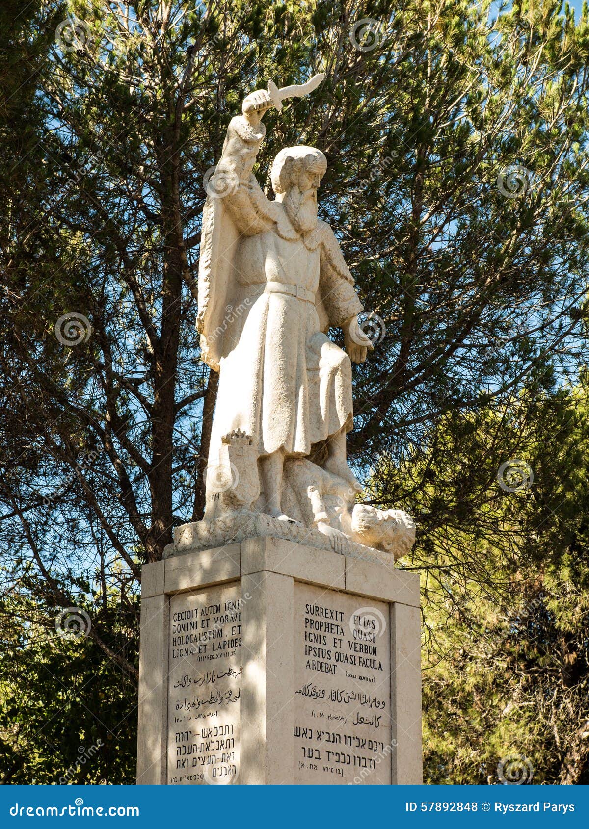 Statue Des Prophets Elija Auf Berg-Karamell, Stockfoto - Bild von ...