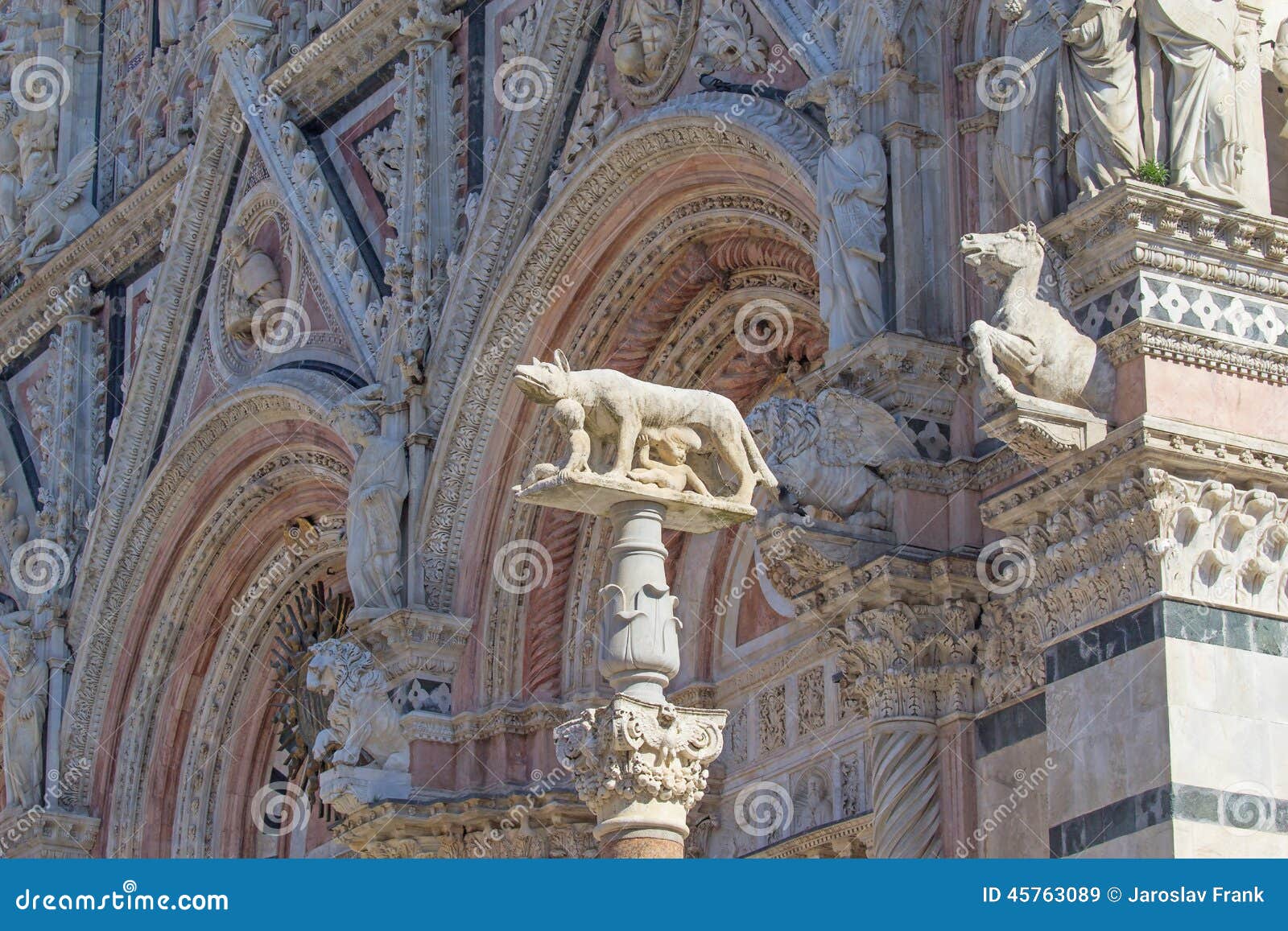Statue Des Sie-Wolfs Von Siena (Italien) Stockbild - Bild von reise ...