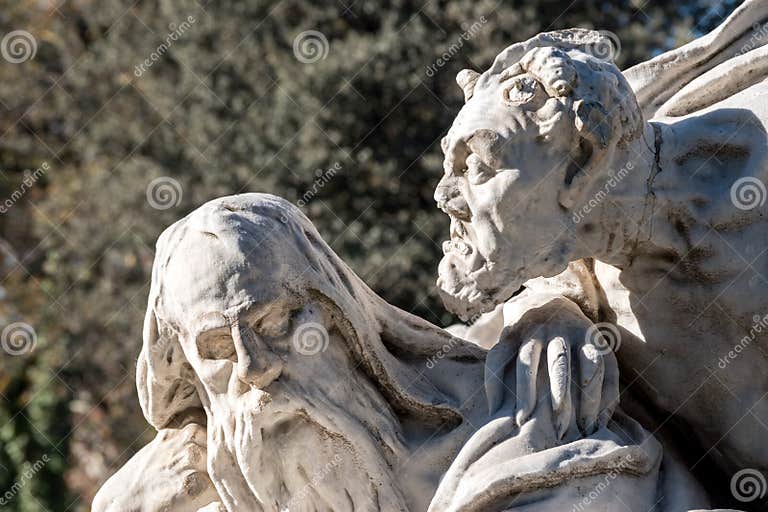 Statue of the Devil Talking To a Man. Stock Photo - Image of horror ...
