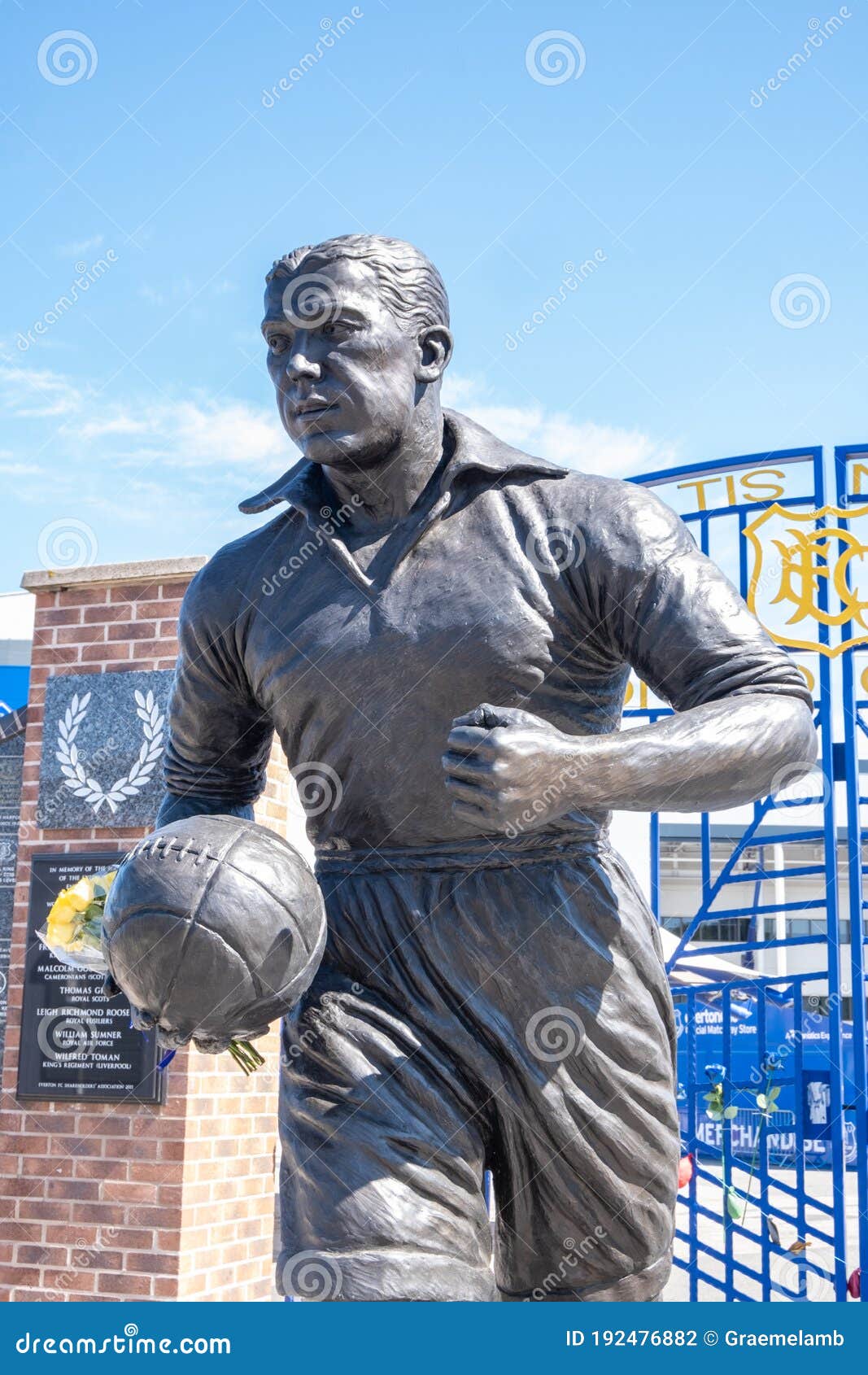 Statue of Dixie Dean Outside Goodison Park Liverpool May 2020 Editorial ...