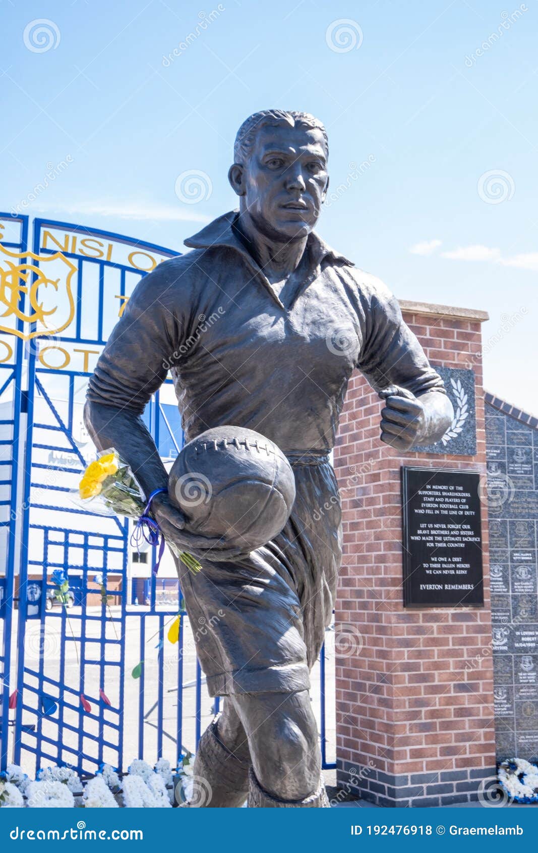 Statue of Dixie Dean Outside Goodison Park Liverpool May 2020 Editorial ...