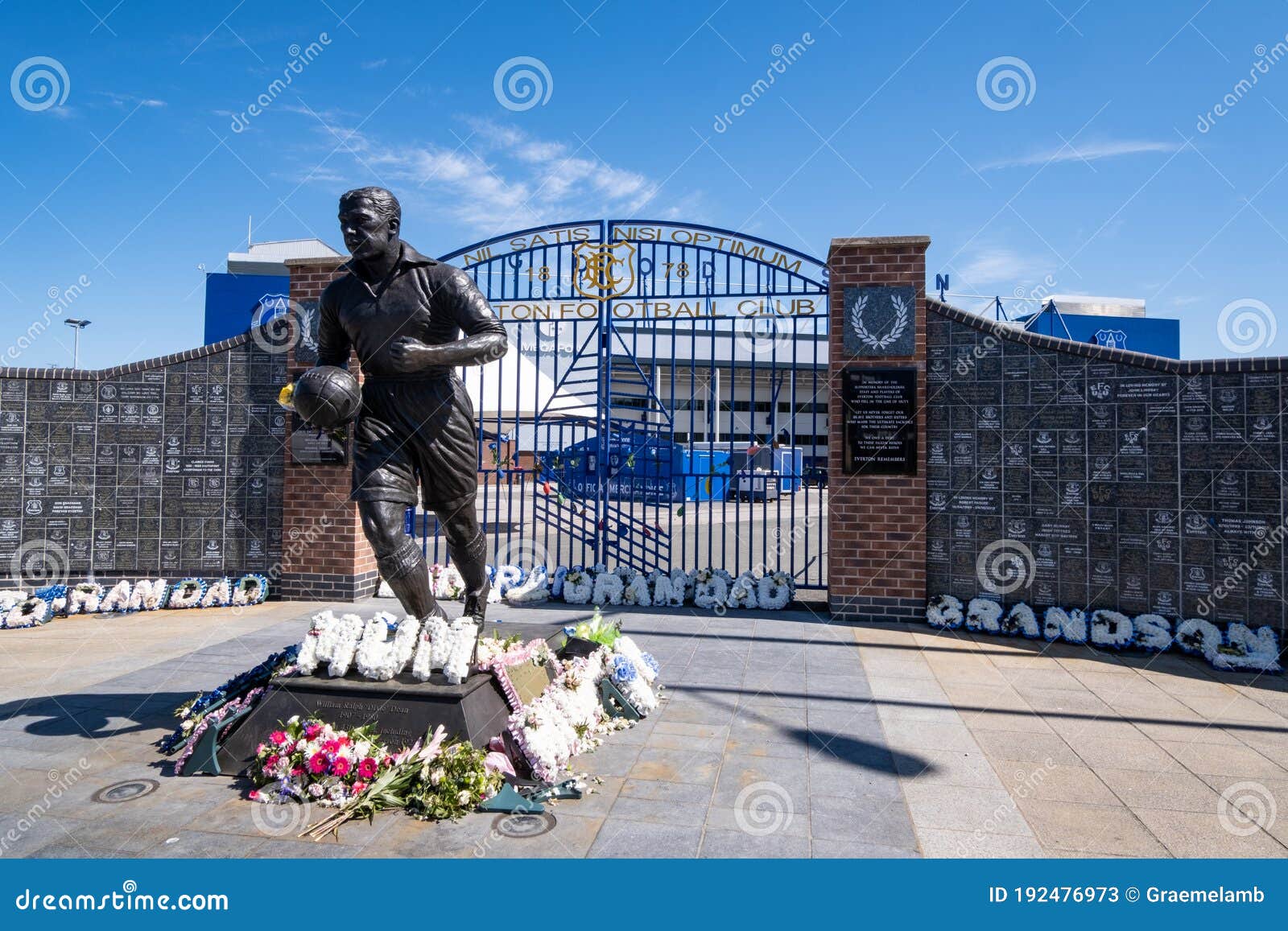 Statue of Dixie Dean Outside Goodison Park Liverpool May 2020 Editorial ...