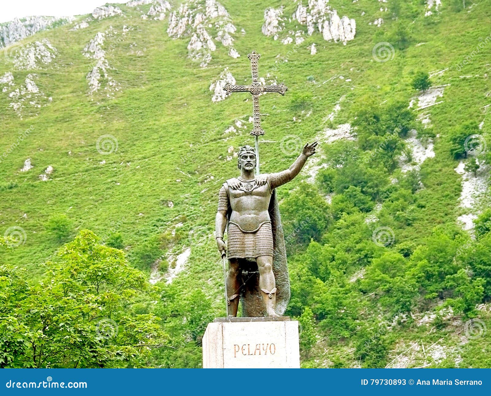 Statue of Don Pelayo; Spanish Conqueror Stock Image - Image of spanish ...