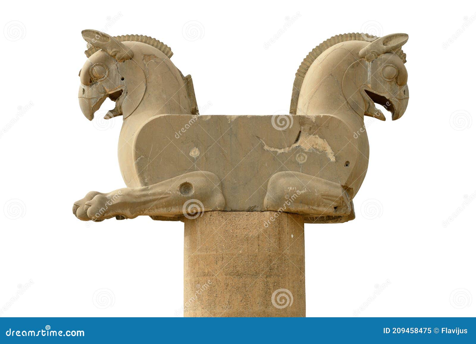 Two-headed Griffin Statue In An Ancient City Of Persepolis In Sh Stock ...