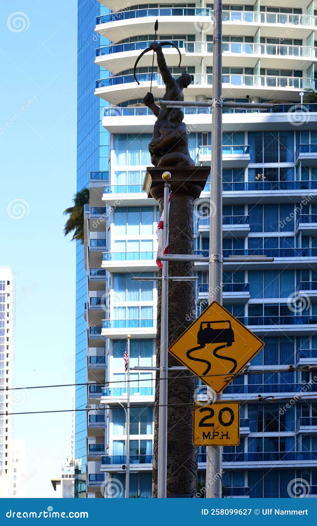 Statue in Downtown Miami, Florida Stock Image - Image of states ...