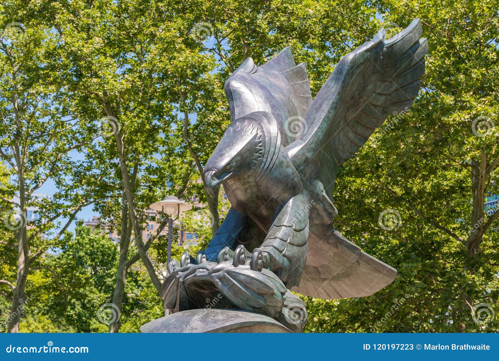 A Statue of an Eagle Bird of Prey in Flight Stock Image - Image of ...