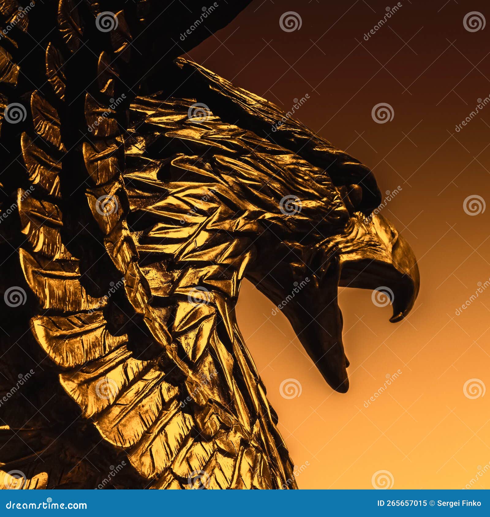 The statue of an eagle stock image. Image of mythical - 265657015