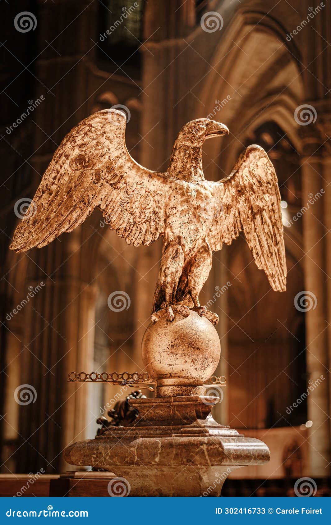Statue of an Eagle in the Cathedral of Reims Editorial Stock Photo ...