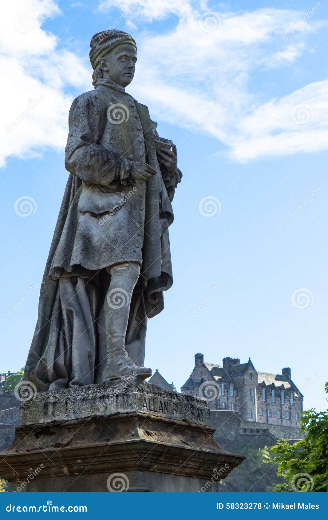 Statue with Edinburgh Castle in Background Stock Photo - Image of ...